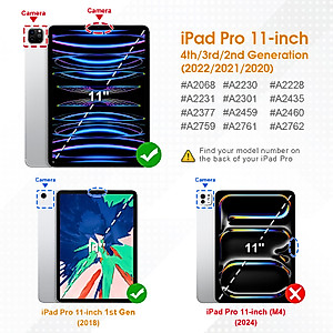 Fintie Case for iPad Pro 11-inch (4th / 3rd Generation) 2022/2021 - Multiple Angles Viewing Folio Stand Cover with Pencil Holder & Pocket, Also Fit iPad Pro 11" 2nd/1st Gen, Jungle Night