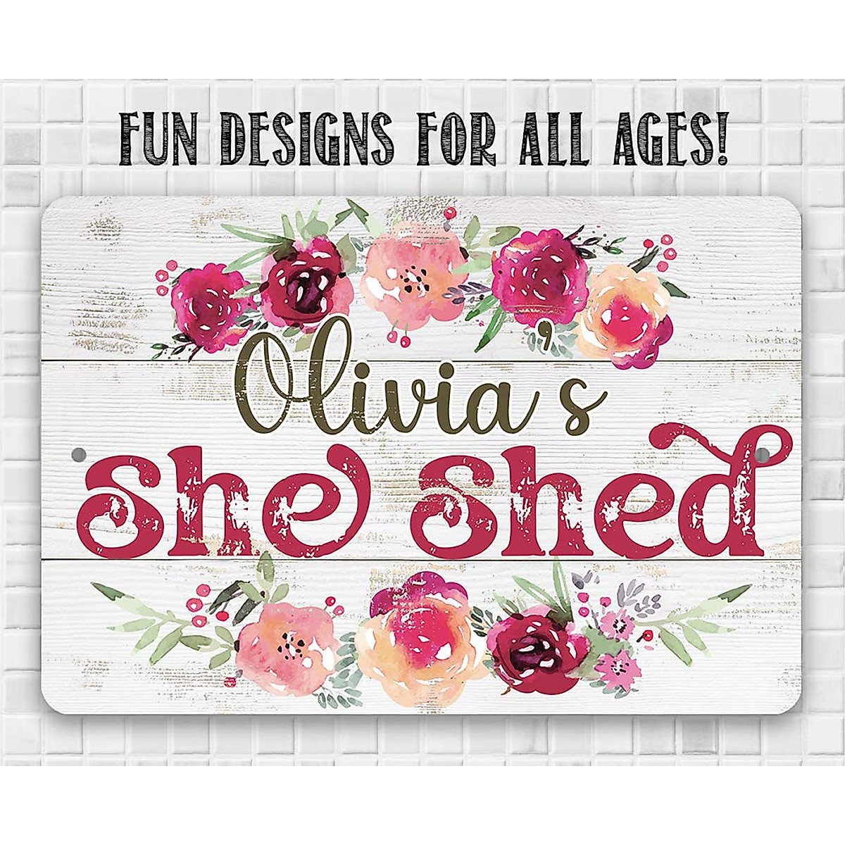 She Shed Sign - Personalized She Shed - Metal Sign - Indoor/Outdoor Shed Art - She Shed Decor Gift, Funny Birthday Gifts for Women, Metal Shed Signs, She Shed Decorations, Christmas Presents for Women