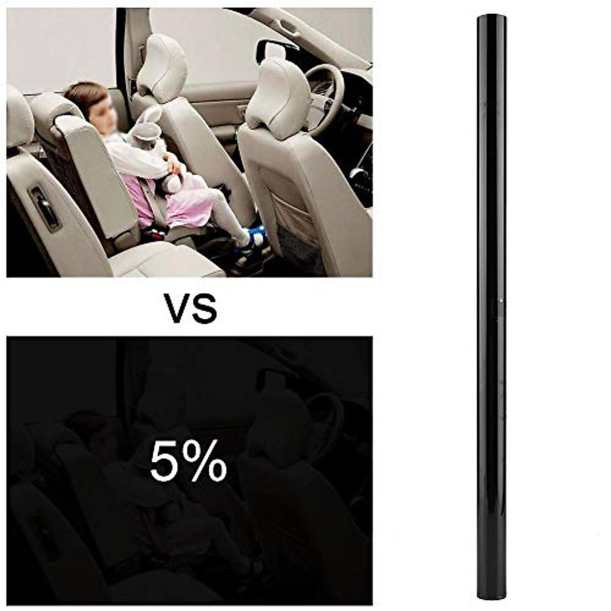 KIMISS 50 * 100cm Anti-wear Car Window Tint, PVC Glass Film Heat-Insulation Sun Protection Film (Transmittance 5%) // 5% Tint