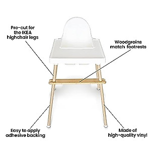 Nibble and Rest Highchair Decorative Leg Wraps, Bamboo Style, Compatible with IKEA Antilop Highchair, Includes 4 Pre-Cut Adhesive Strips