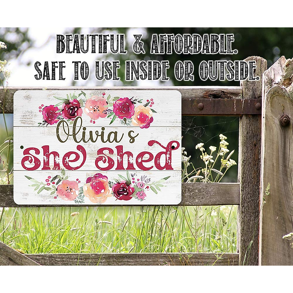She Shed Sign - Personalized She Shed - Metal Sign - Indoor/Outdoor Shed Art - She Shed Decor Gift, Funny Birthday Gifts for Women, Metal Shed Signs, She Shed Decorations, Christmas Presents for Women