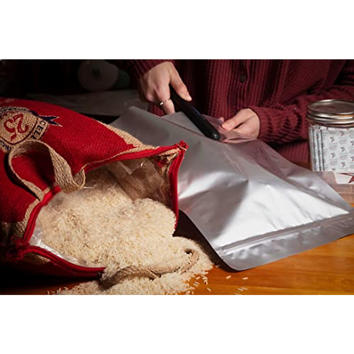 PackFreshUSA: 7 Mil - Gallon Premium Century Seal-Top Mylar Bags (10" x 14”) - Rounded Corners - Heat Sealable - Long-Term Food Storage (100)