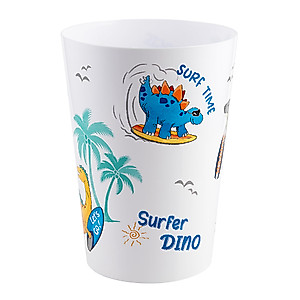 Allure Home Creation Surfin' Dino Wastebasket Compact Size 1.71 gallons