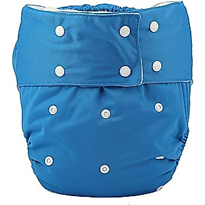 Adult Cloth Diaper Cover Nappy Reusable Washable Adjustable for Disability Incontinence Person (Blue)