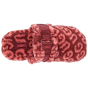 UGG Men's Fluff IT POP Slipper, RED Wine/Terracotta, 9
