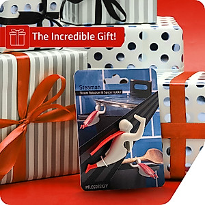 Steaman: Steam Releaser for Pot Top and Edge-Sitting Spoon Holder | Superhero-Themed Steam Releaser to Keep the Lid Slightly Lifted and Help Reduce Sauces | Cute Kitchen Accessories by Peleg Design