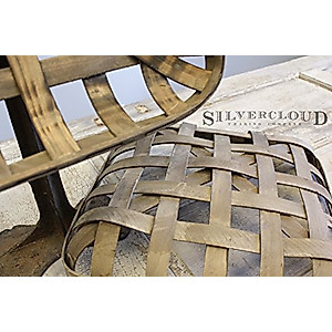 2 Piece Set of Tobacco Baskets, Farmhouse Decor, Small 17" Squares - Silvercloud Trading Co.