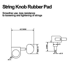 SAPHUE 6 Pieces 3L3R Guitar tuner pegs,Guitar Sealed Fan-shaped Tuning Pegs Tuner Machine Heads for Acoustic Electric Guitar Guitar Parts (Black)