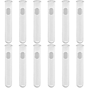 PYREX 9800-25, 25X150mm Glass Test Tube with Beaded Rim and White Marking Spot, 55ml (Pack of 12)