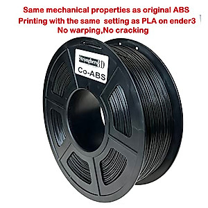 Stronghero3D ABS 3D Printer Filament 1.75mm ,,Black,1kg(2.2lbs) Accuracy +/-0.05mm for ender3 Cr10