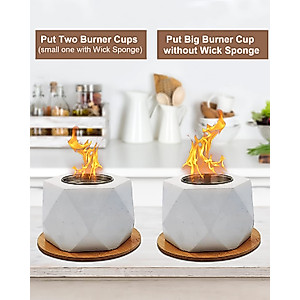 TOLOYE Tabletop Fire Pit, Portable Table Top Fire Pit Bowl Cement Alcohol Tabletop Fireplace for Indoor Outdoor S'Mores Maker Mini Fire Pit Smokeless Rubbing Burner Fire Bowl Gray