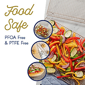 Half Sheet Cooling Rack Set of 2 by Ultra Cuisine - Wire Rack Baking Sheet - Oven Rack Grill - Wire Baking Rack - Sheet Pan Roasting Rack - Cooling Racks for Baking - Cooling Racks Champagne 12" x 17"