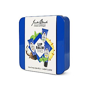 Jack Black Intense Therapy Lip Balm Trio with SPF Sunscreen 25 - Shea Butter & Vitamin E, Natural Mint & Shea Butter, Pineapple Mint - Set of 3 in Tin, 0.25 oz.