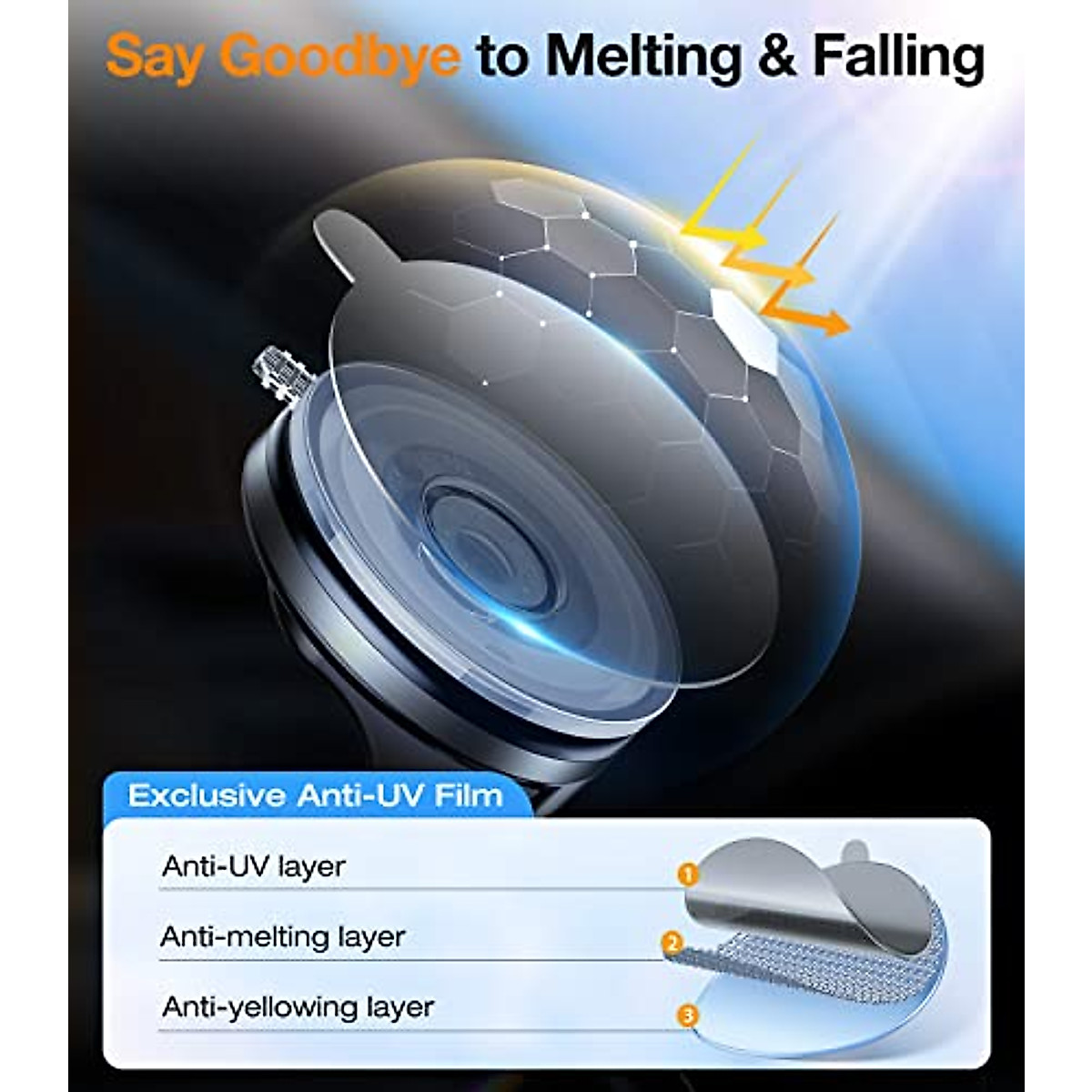 VICSEED Universal Phone Mount for Car [Strong Suction] [Flexible Durable Long Arm] Gooseneck Car Phone Holder Mount Windshield Dashboard 360 Rotation Cell Phone Holder Car for All Mobiles & Cases