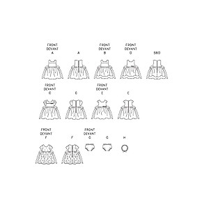 McCall's Patterns M6015 Infants' Lined Dresses, Panties and Headband