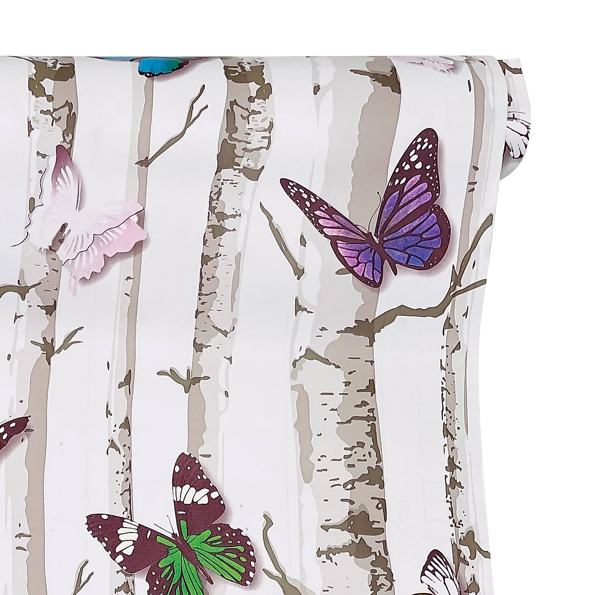 Yifely Colorful Butterfly Furniture Paper Decorative Vinyl Self Adhesive Shelf Drawer Liner 17x118 Inch