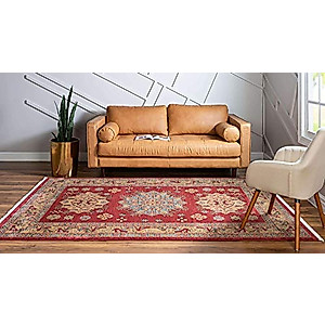 Unique Loom Sahand Collection Traditional Geometric Classic Red Area Rug (7' 0 x 10' 0)