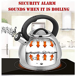 Tea Kettle for Stovetop Whistling Teakettle Tea Pot - 3L Food Grade 304 Stainless Steel Color Changing Stove Top Teapot with Cool Handle,Loud Whistle And Anti-Rust,Suitable for All Heat Sources (Rose)