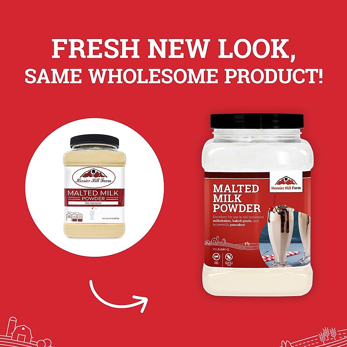 Hoosier Hill Farm Old-Fashioned Malted Milk Powder, 1.5LB (Pack of 1)