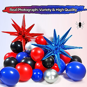 132PCS Black Red and Blue Balloons Arch Garland Kit, Spider Theme Balloon Arch for man with Balloons for Baby Shower Spider Theme Birthday Party Decorations
