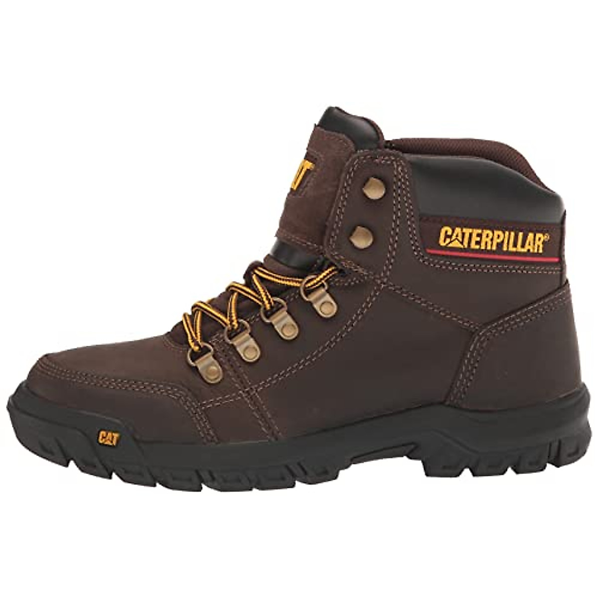 Cat Footwear Men's Outline Soft Toe Work Boot, Seal Brown, 9
