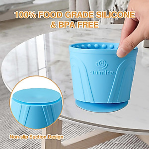 Dog Slow Feeder Lick Bowl, Anxiety Relief Dog Licking Mat Treat Dispenser, Non-Slip Anti-Choking Slow Eating Dog Lick Bowl for Small Medium and Large Breed Dogs, BPA Free Silicone