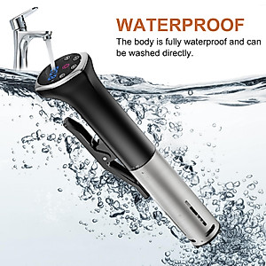 Sous Vide Cooker, Sous Vide Machines 1100W, Wifi Connect App Control with Recipe Ultra-quiet Fast-Heating Immersion Circulator Accurate Temperature and Time Digital Display, IPX7 Waterproof