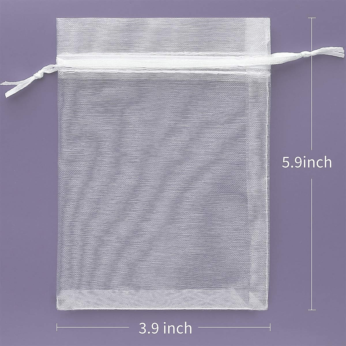 Akstore 100PCS 4x6inch (10x15cm) Drawstring Organza Jewelry Favor Pouches Wedding Party Festival Gift Bags Candy Bags (White)
