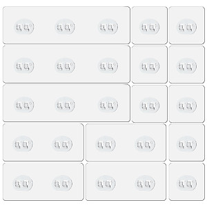 Yolev Shower Caddy Adhesive Replacement, Strong Adhesive Hooks for Shower Caddy Adhesive Pad, Adhesives Hook for Shower Caddy, Kitchen Racks, Bathroom Storage Shelves (15pcs)