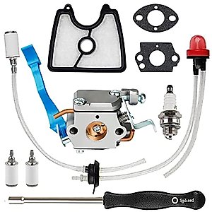 HPENP 590460102 Carburetor for Husq 125B 125BX 125BVX Leaf Blower Trimmer for Zama C1Q-W37 Carb 545 08 18-11 581798001 545081811 545112101 with Air Filter Fuel Line Kit