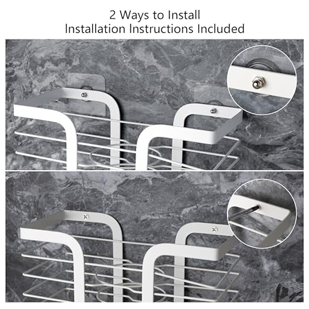 YUET Hair Dryer Holder Station/Wall Mounted, Hairdryer Stainless Steel Hair Tools Organiser, Hair Accessories Organiser Storage for Hair Brushes, Straightener, Flat Iron, Curling Wand (White)