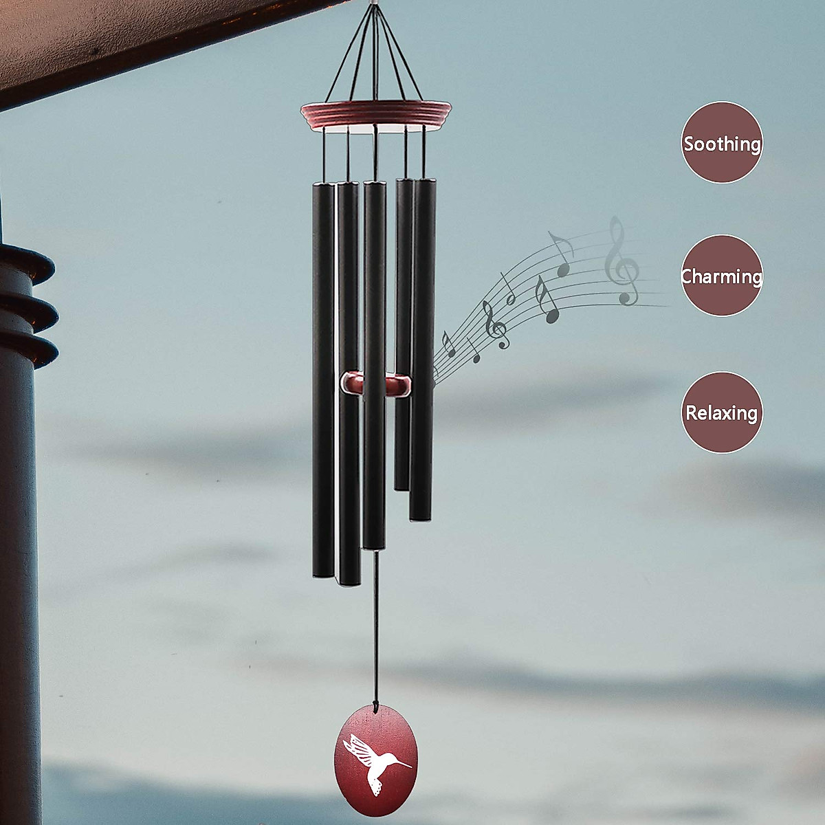 Hummingbird Wind Chimes for Outside, Windchimes Outdoor Tuned Soothing Melody, Memorial Wind Chimes Hummingbird Gifts for Mom/Grandma,Wind Chimes Outdoor Decoration, Patio, Garden, Yard.