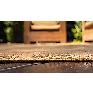 Unique Loom Outdoor Botanical Collection Area Rug - Vine (8' x 11' 4" Rectangle, Brown/ Beige)