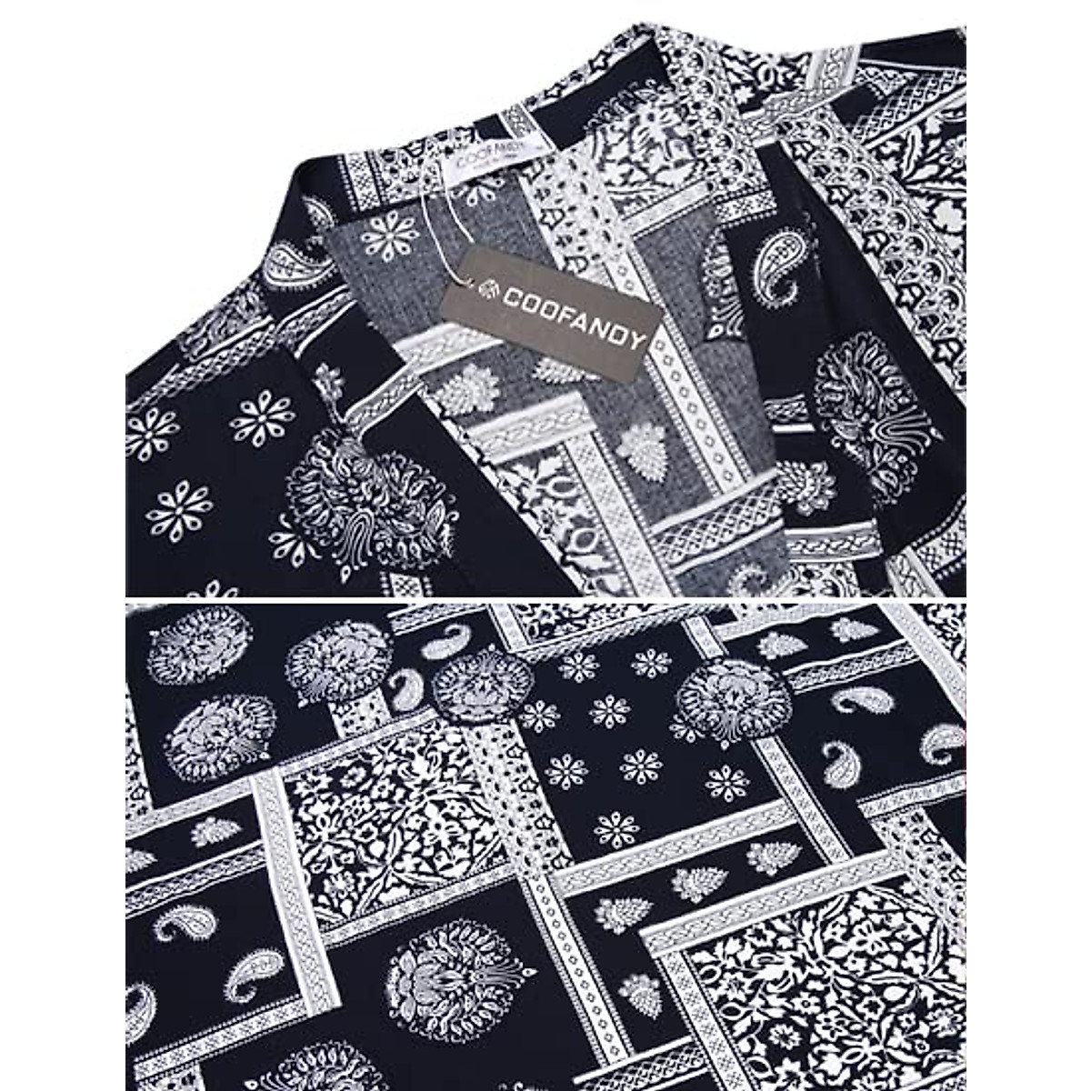 COOFANDY Men's Lightweight Kimono Robe Jacket Japanese Style Bathrobes Casual Open Front Long Cardigan Coat Outwear