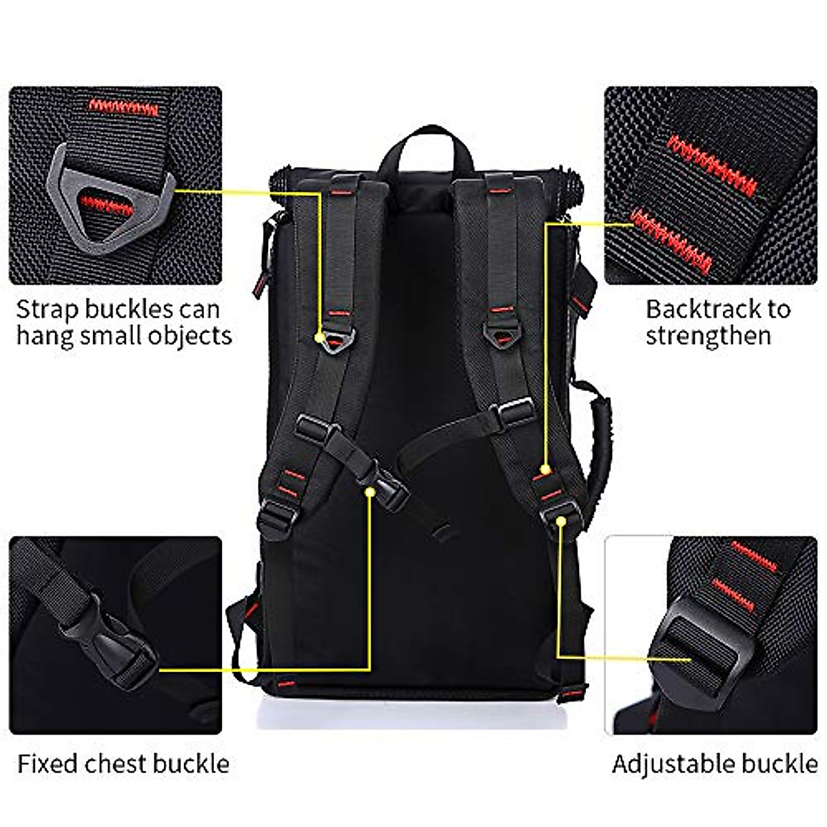 KAKA Travel Backpack,Carry-On Bag Water Resistant Flight Approved Weekender duffle backpack Rucksack Daypack for Men Women (Black)