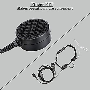 Retevis Adjustable Throat Mic Walkie Talkies Earpiece with Mic 2 Pin, Compatible RT22 RT21 H-777 RT68 RT22S H-777S Baofeng UV-5R pxton Walkie Talkie, Acoustic Tube Two Way Radio Headset (1 Pack)