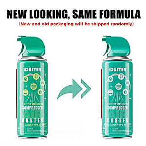 iDuster Canned Air Duster for Computer - Disposable Keyboard Cleaner Cleaning Duster for Electronics, 2PCS(10oz)