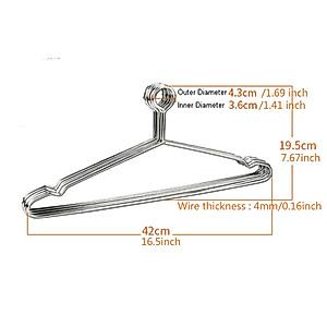 10 pcs Stainless Steel Security Clothes Hangers Metal Anti Theft Suit Hanger Hotel Style Ring Lock Closed Loop Coat Hangers for Hotels, Retail and RVs