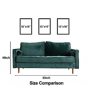 jenesaisquoi Abstract Geometric Modern Wall Art Framed Set Of 3, Geometric Shape Pattern Brown Gold Wall Pictures for Living Room Bedroom Office Wall Decor (12" x 16" x 3 pcs, Black Frame)