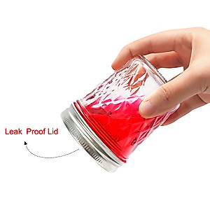 Small Mason Jars 6 oz with Airtight Silver Lids,12 Pack 200ml Glass Diamond Canning Jar,Wide Mouth Jam Jars for Jelly,Salad,Preserving,Fermenting,Wedding Favors(Labels and Chalk Marker Included)