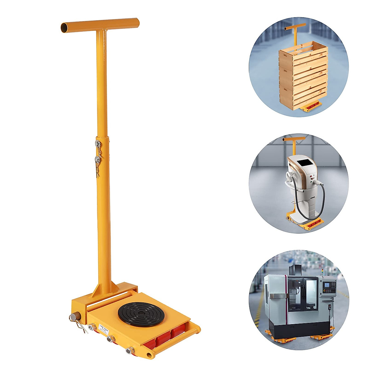 CUBELLIN 15T Machinery Mover 33000Lbs Machinery Mover Skate with 9 Rollers Heavy Duty Machinery Dolly Skate Industrial Cargo Moving Equipment for Warehouse, Supermarket