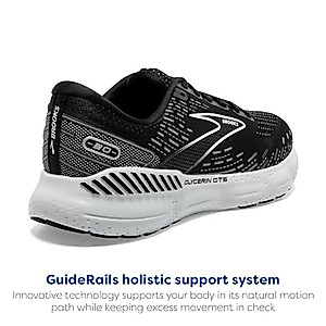 Brooks Women's Glycerin GTS 20 Supportive Running Shoe - Black/White/Alloy - 10 Medium