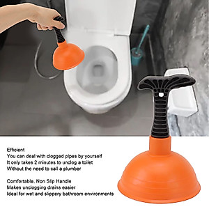 SUNFECILI Mini Plunger Sink Plunger,Powerful Plunger Unclogging Tool,Slip Proof Handle Efficient Small Drain Plunger for Kitchen Sink, Shower, Bathroom Drains, Bath(Orange)