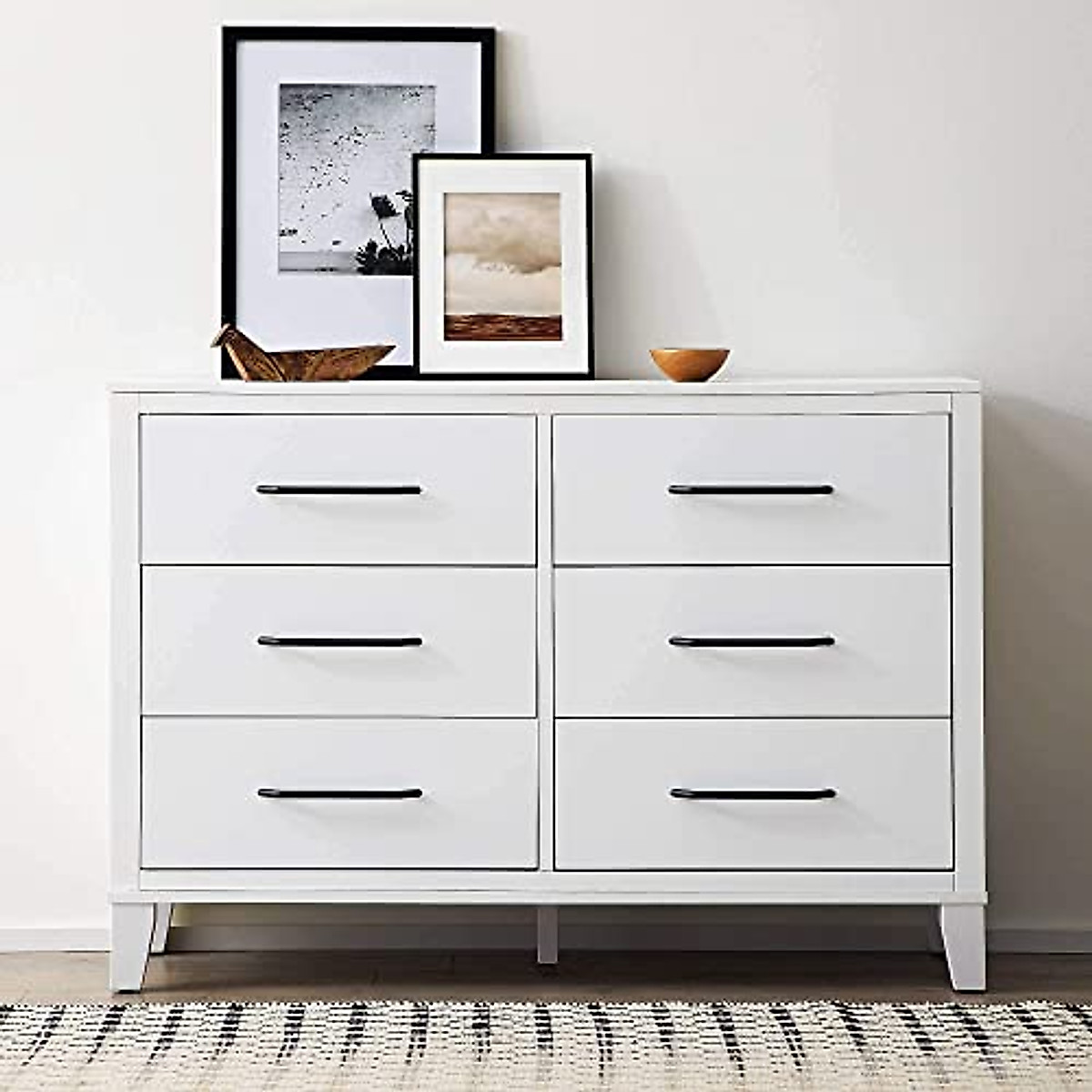 Edenbrook Bedroom-Six Drawer-Modern Design-Easy Assembly, White Dresser