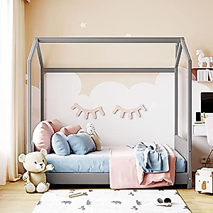 Merax Full Size Velvet House Bed Wood Bed