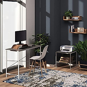 ClosetMaid Writing Desk or Console Table for Office, Entryway or Living Room, Industrial Modern Design, Wood with White Metal Frame, Smoky Taupe