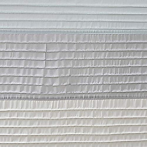 Madison Park Amherst Bathroom Shower Curtain Faux Silk Pieced Striped Modern Microfiber Bath Curtains, 72x72 Inches, Aqua