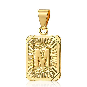 Trendsmax Mens Womens Yellow Gold Plated Initial Capital Letter M Pendant Charm Only No Chain