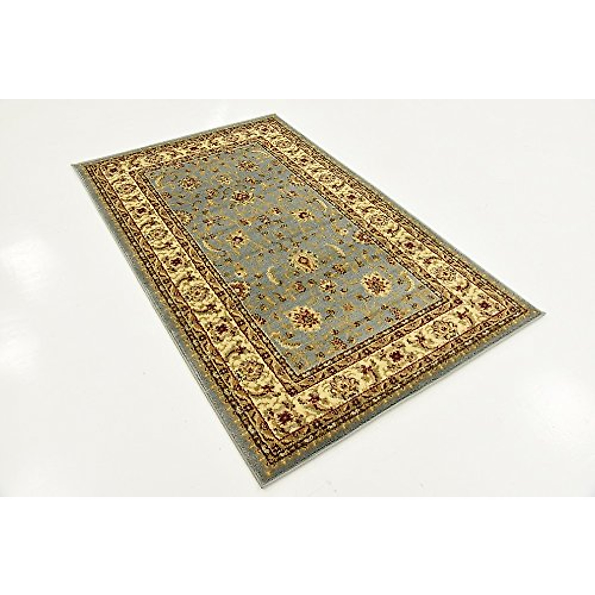 Unique Loom Voyage Collection Traditional Oriental Classic Intricate Design Area Rug, 3' 3" x 5' 3" Rectangle, Light Blue/Cream