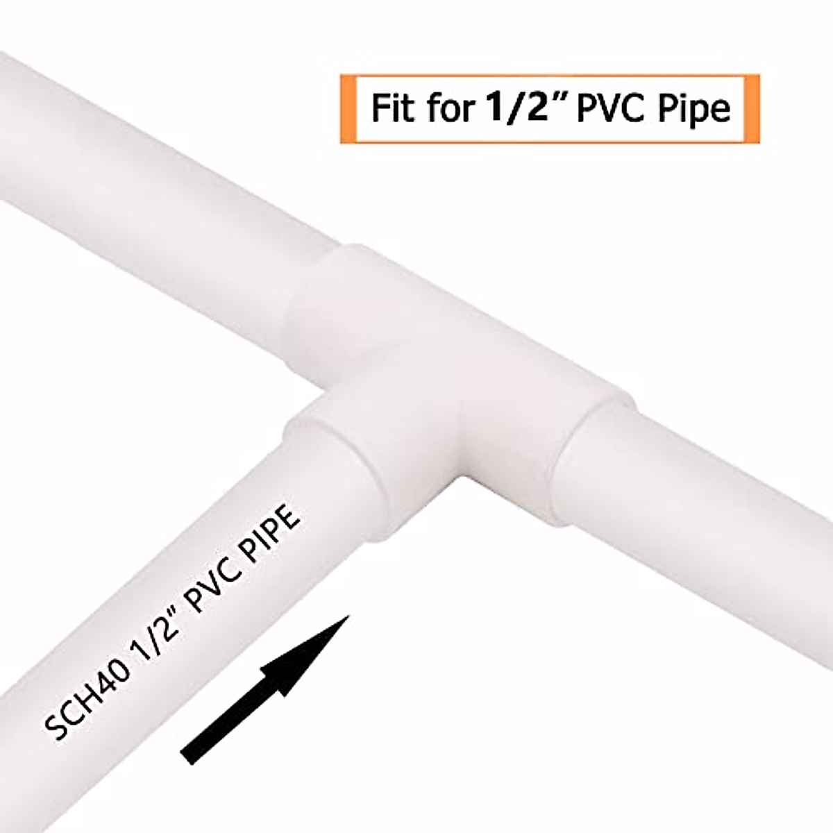 CEE 20 Pack 3 Way 1/2 Inch Tee PVC Fittings, 1/2inch SCH 40 PVC Pipe Fitting Adapter for Water Supplies Build PVC Furniture DIY Garden Shelf Greenhouse (Socket *Socket*Socket)